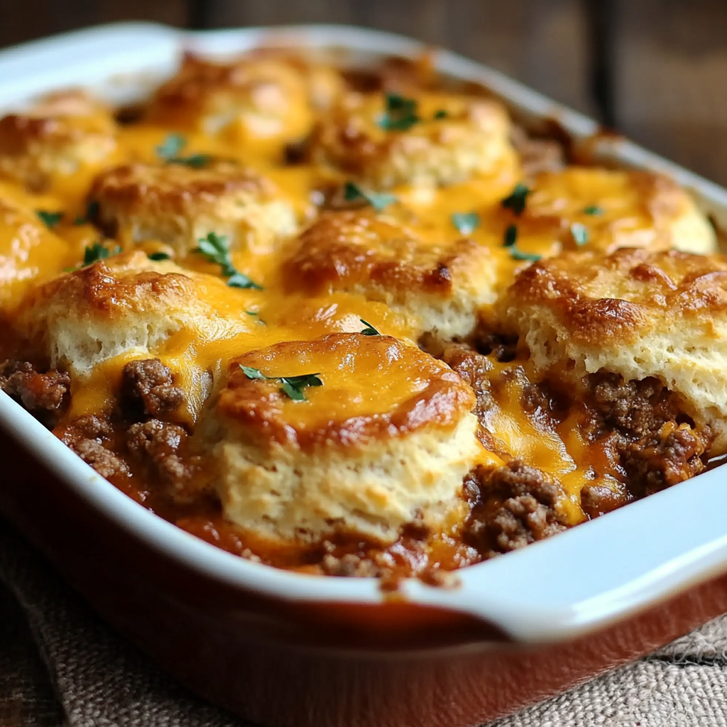 Sloppy Joe Biscuit Casserole – Clara's Recipes