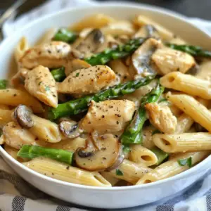Creamy Mushroom and Asparagus Chicken Penne – Clara's Recipes