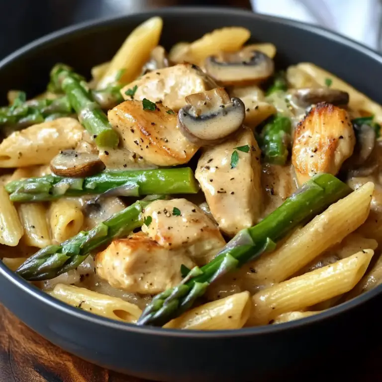 Creamy Mushroom and Asparagus Chicken Penne – Clara's Recipes