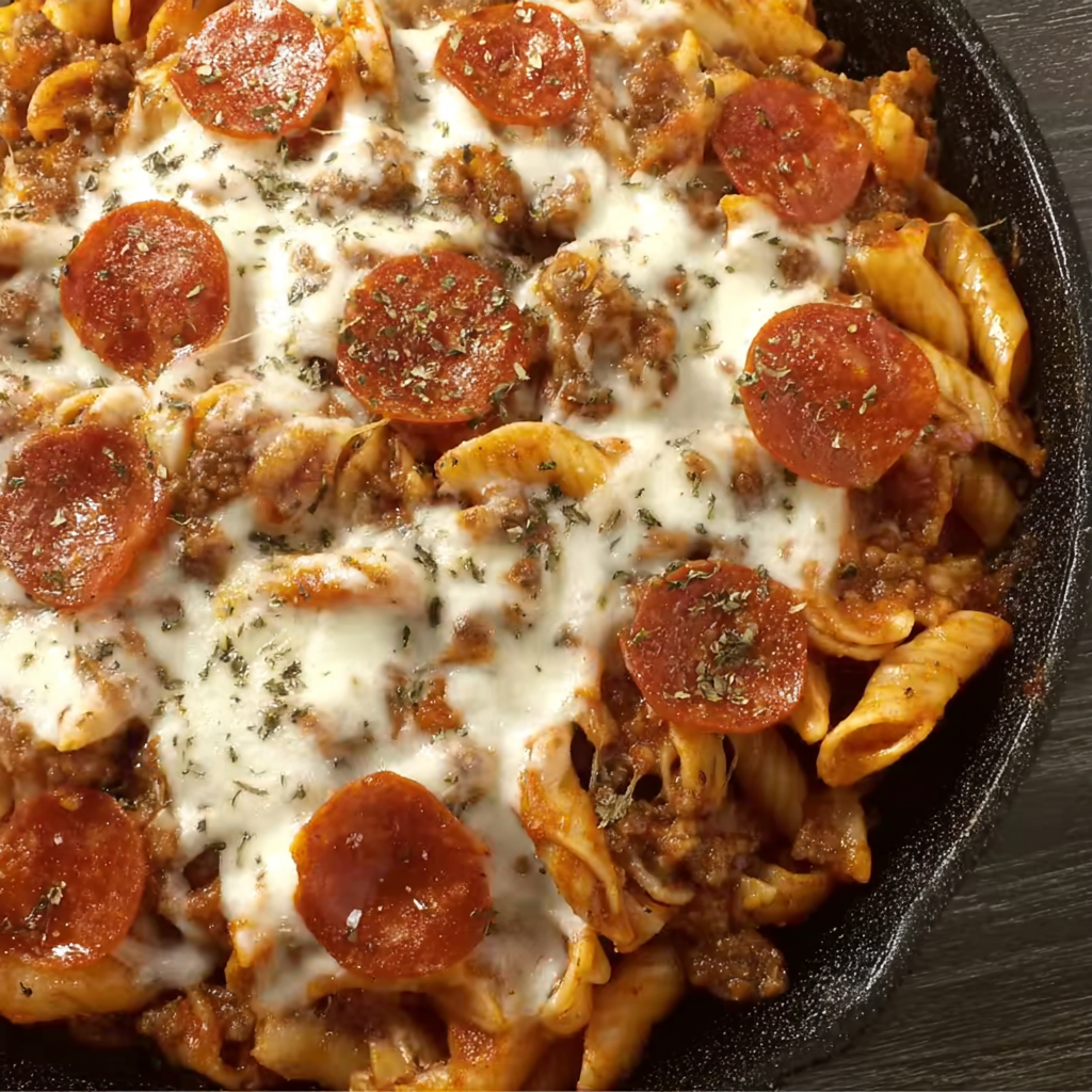 One Pot Cheesy Pizza Pasta with Ground Beef – Easy Family Favorite ...