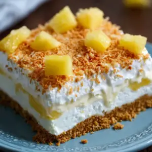 Easy Pineapple Cream Dessert – No Bake with Graham Cracker Crust ...